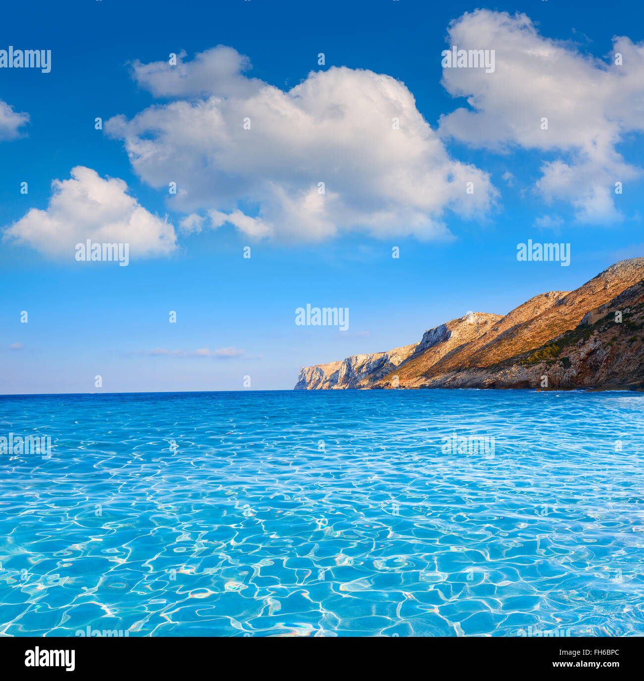 Las Rotas beach in Denia Alicante at Mediterraenan Spain Stock Photo ...