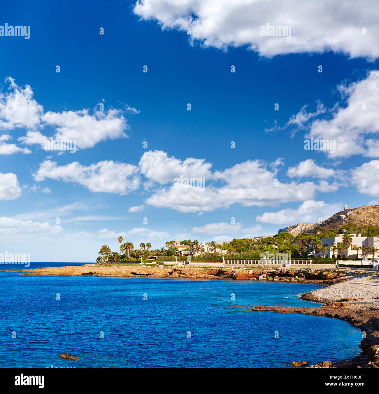Denia Las Rotas Punta Negra beach in Mediterranean Alicante of Spain ...