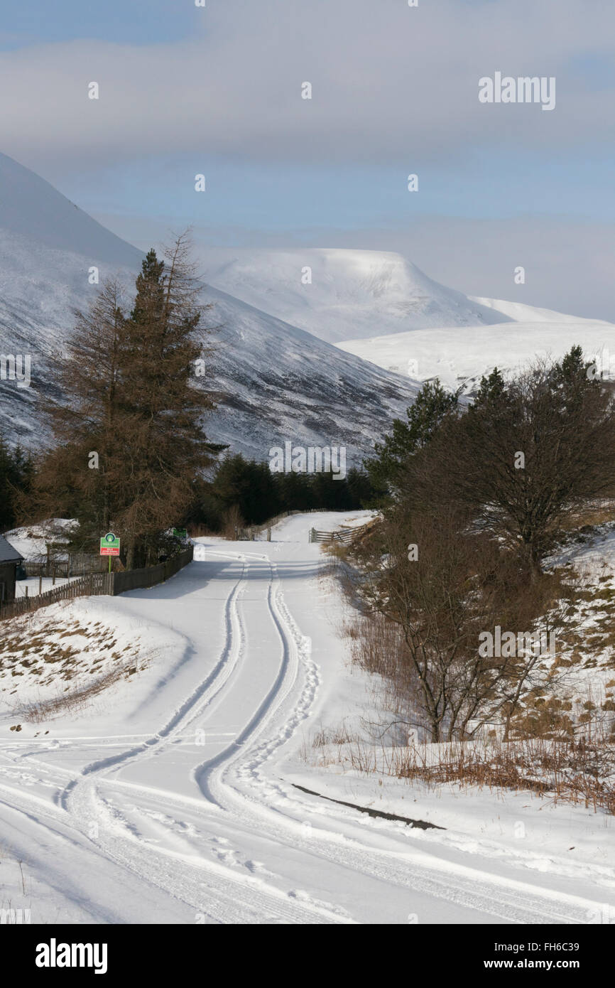 Scottish Highlands winter landscape looking north to An Torc,the Boar ...
