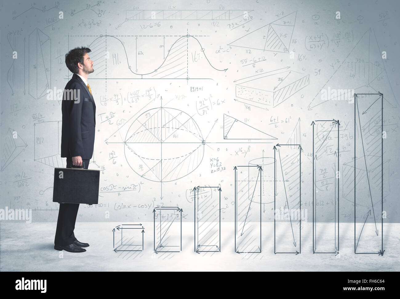 Businessman career promotion graph hi-res stock photography and images ...