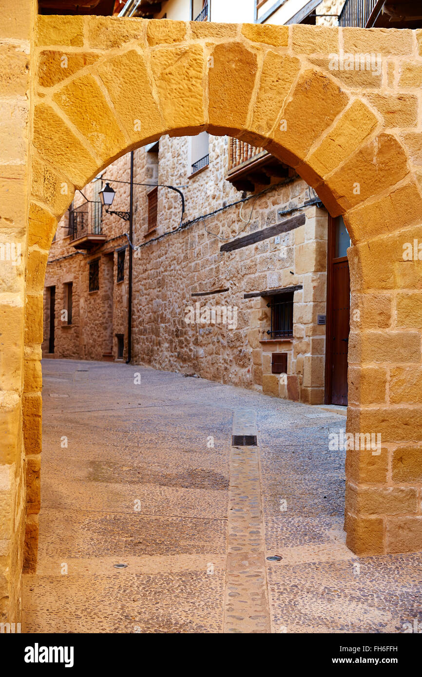 Beceite village arches in Teruel Spain in Matarrana area Stock Photo ...