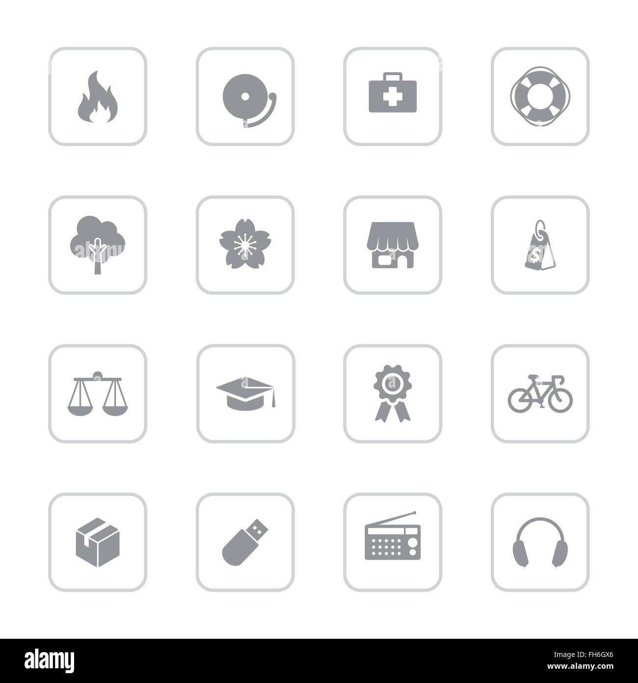 [JPEG] gray web icon set 6 with rounded rectangle frame for web design, user interface (UI ...