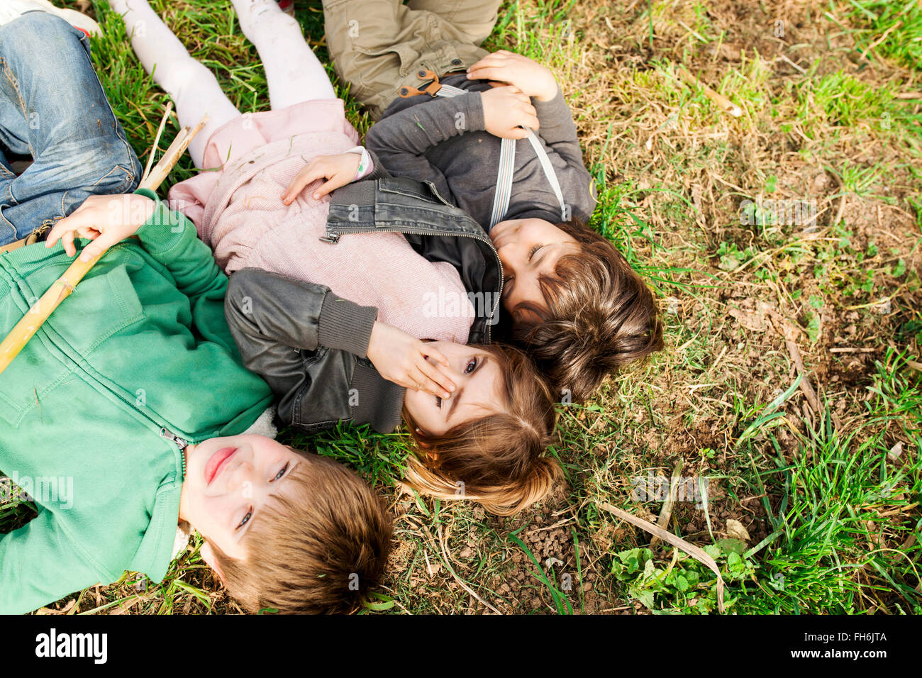 Kids Lying Down Elevated View High Resolution Stock Photography and ...