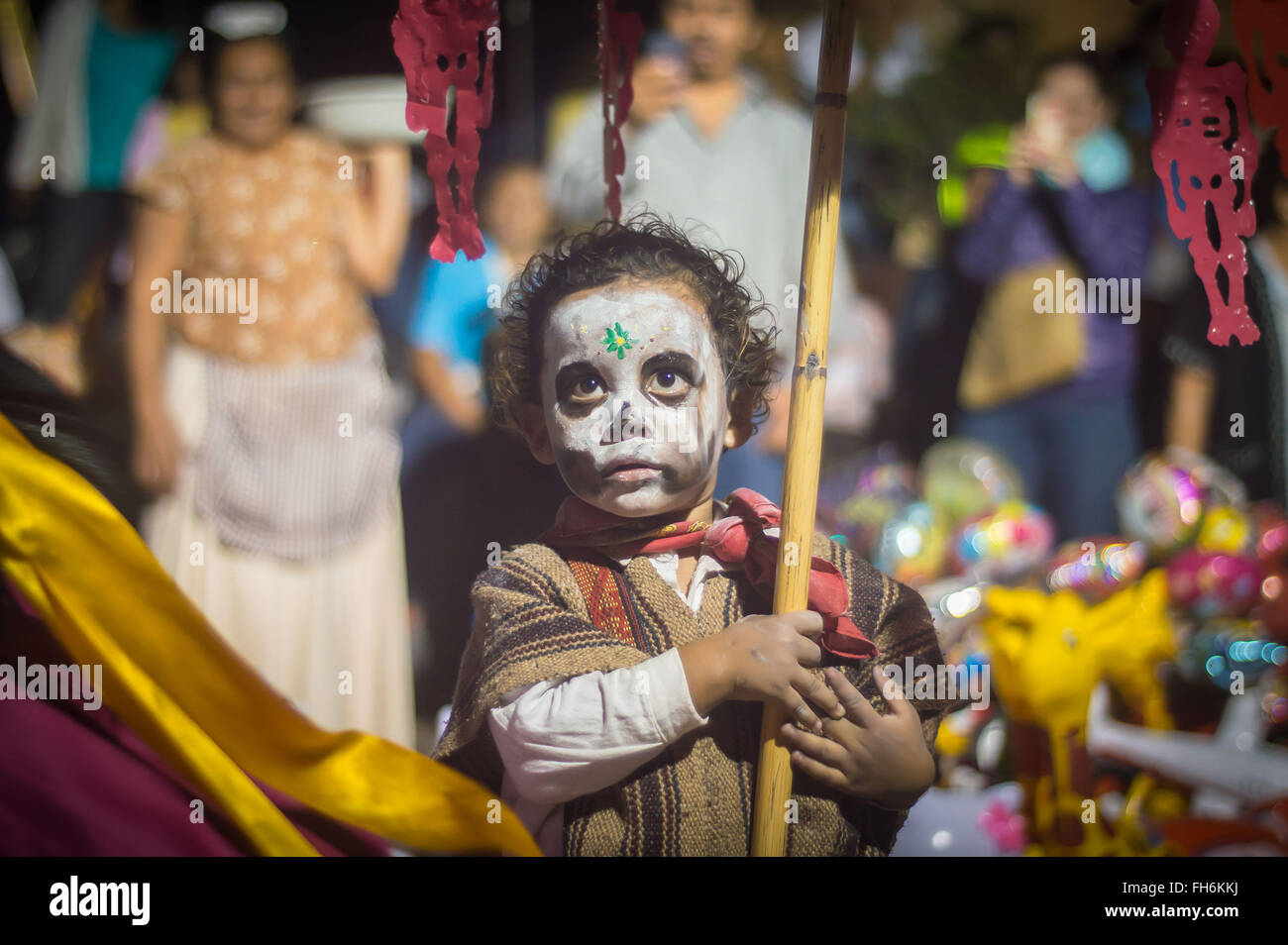A little boy disguised in the day of dead in Oaxaca,Mexico Stock Photo ...
