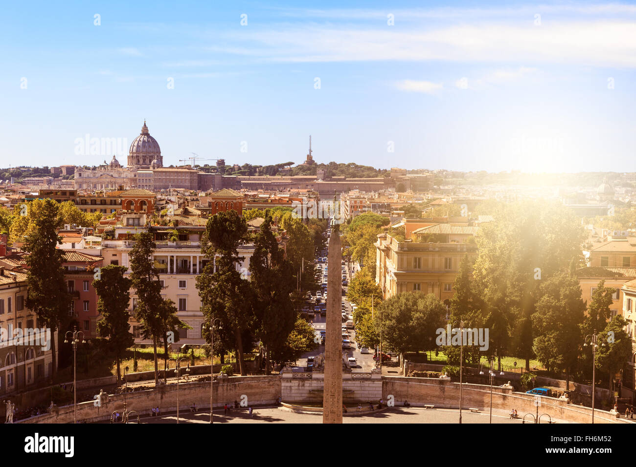 ROME, ITALY - SEPTEMBER 23, 2015 : View of historical square of Piazza ...