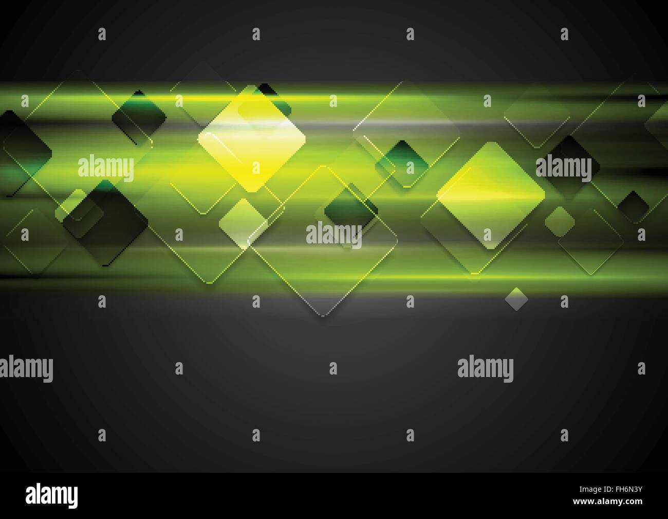 Dark green glowing tech background with squares. Vector illustration ...