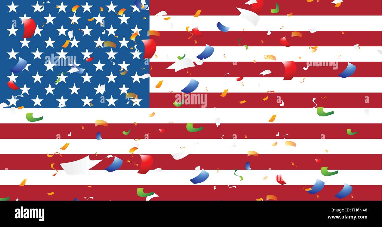 Presidents Day abstract USA flag colors background with confetti ...