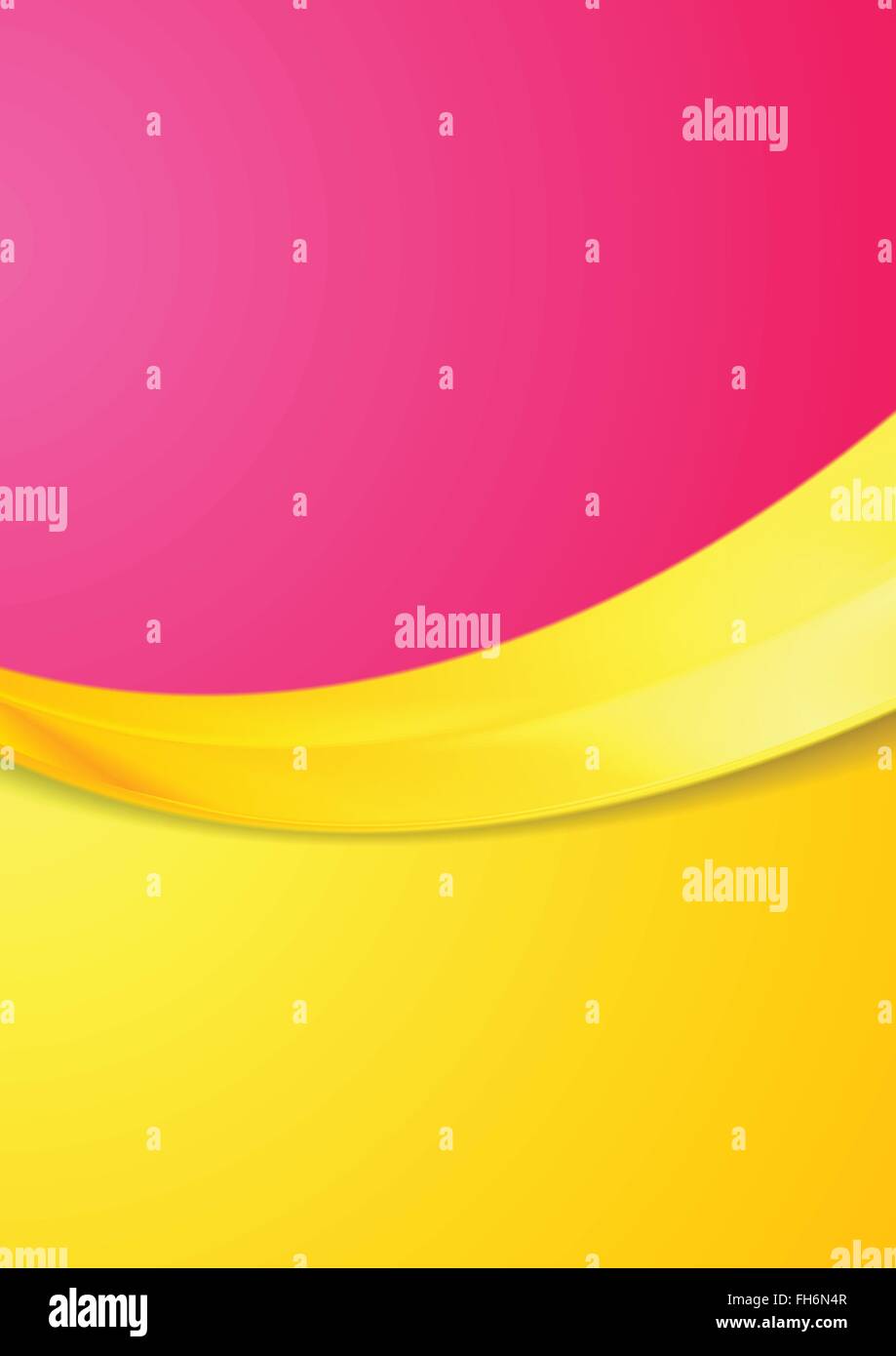 Pink and orange contrast gradient color wavy brochure background ...