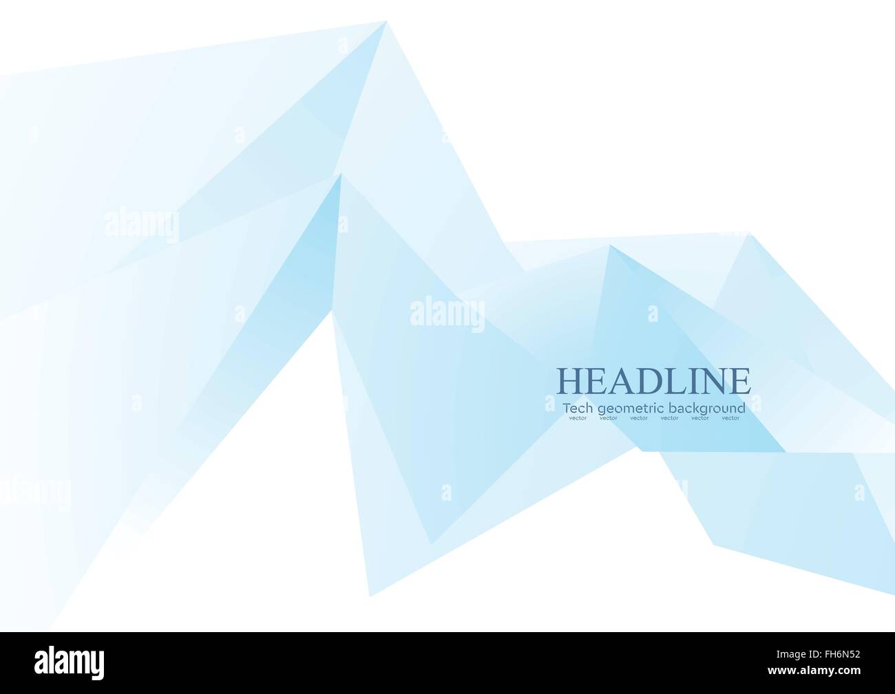 Blue low poly triangles abstract tech background. Vector brochure ...