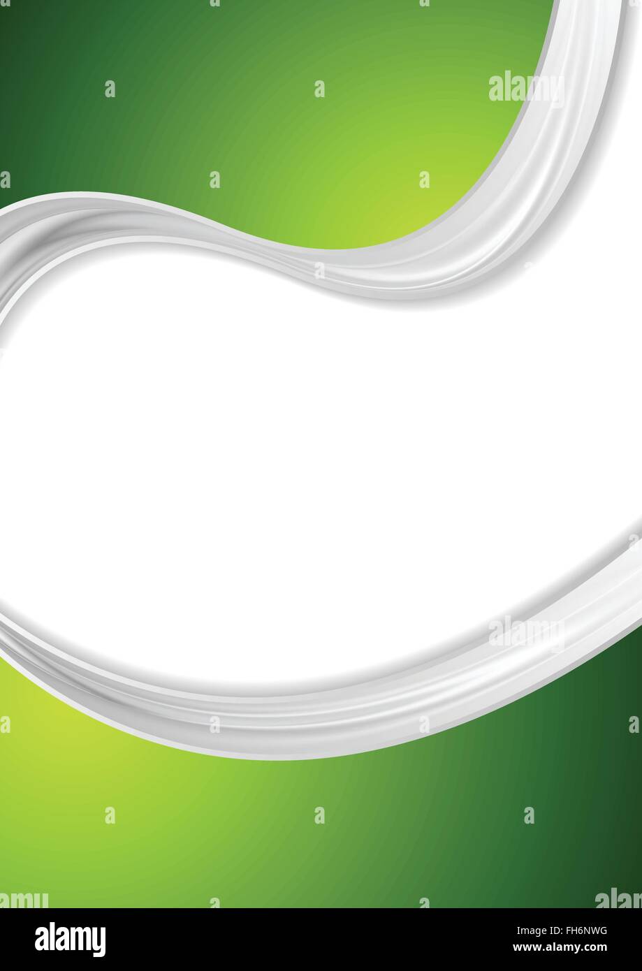 Abstract green wavy flyer corporate design. Vector graphic template ...