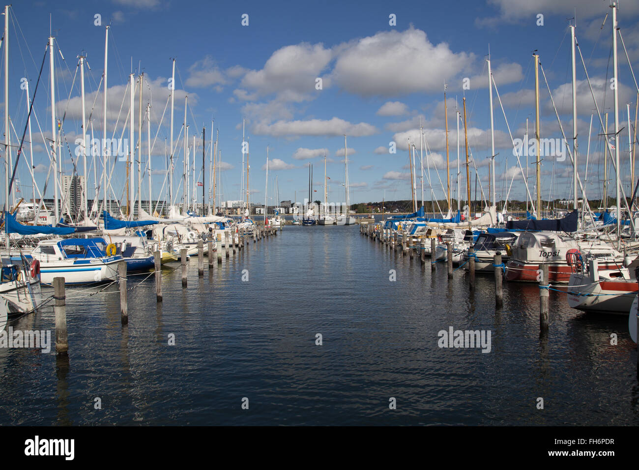 Photo of the sailing boat harbour in Aalborg, Denmark Stock Photo - Alamy