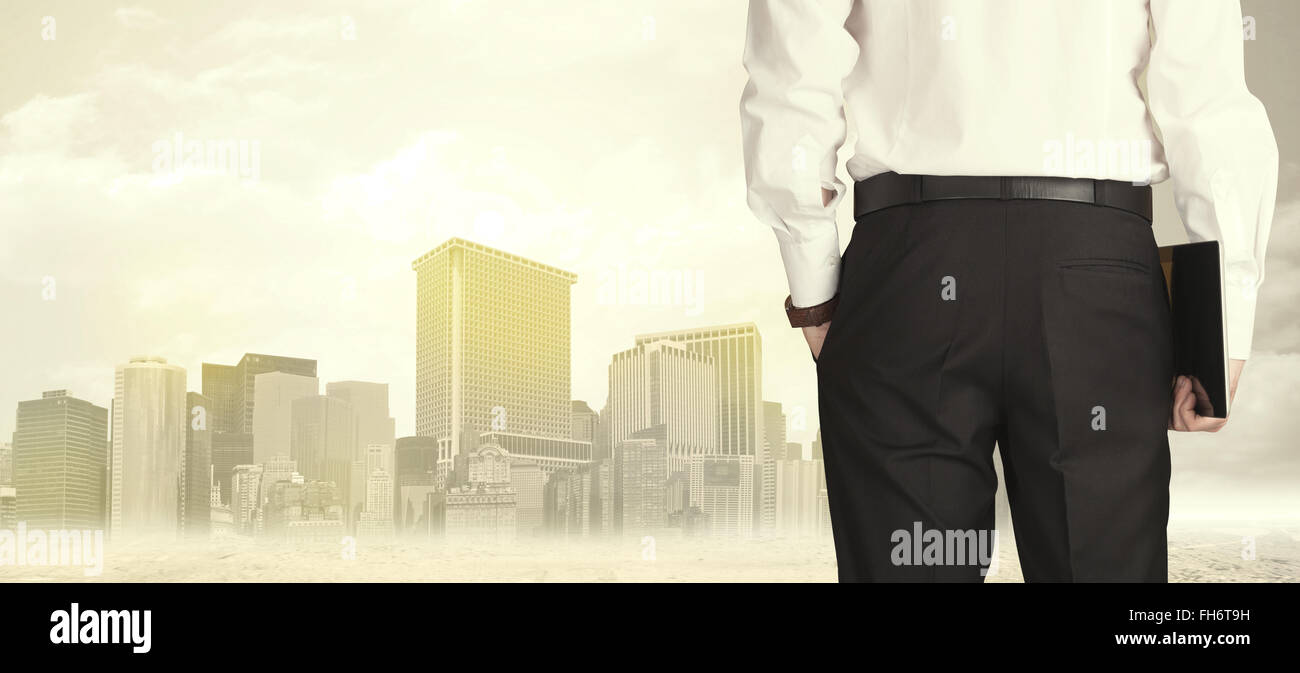 Businessman stand back view hi-res stock photography and images - Alamy