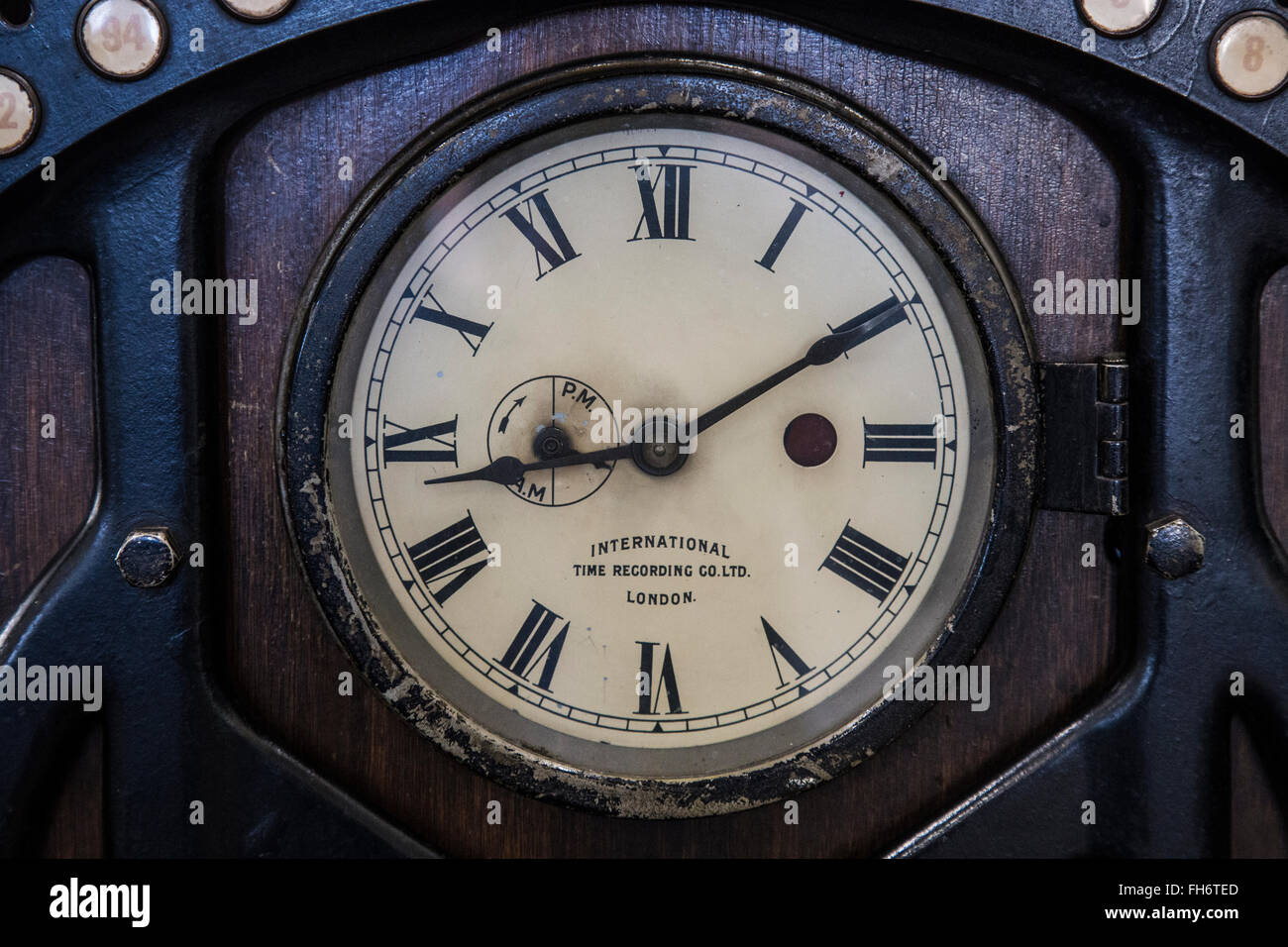 Old Clocking on machine at Bradford Industrial Museum, Yorkshire, UK ...