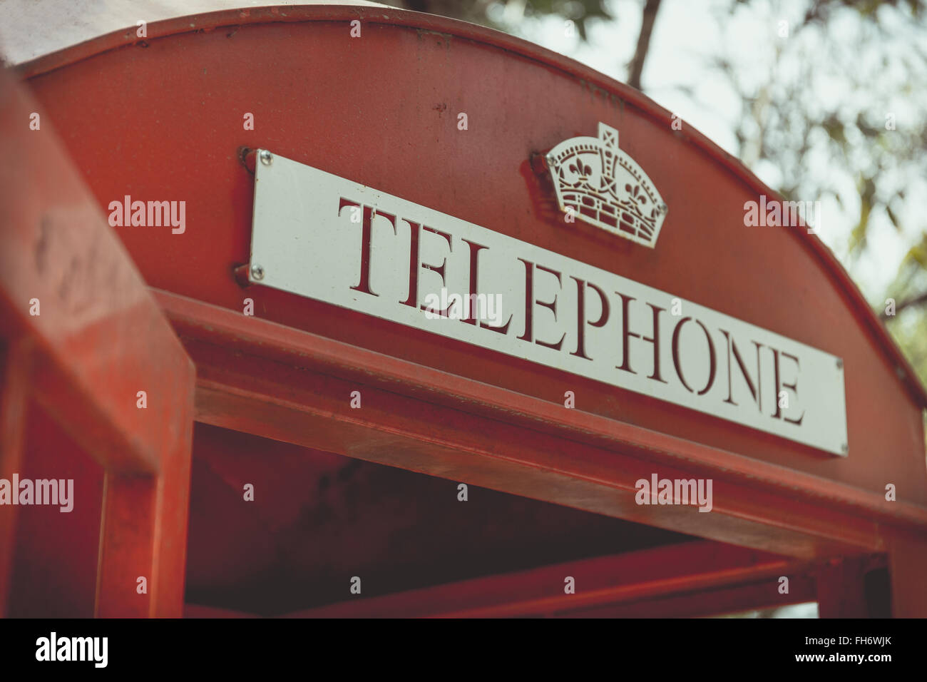Old fashion vintage or retro red telephone box Stock Photo - Alamy