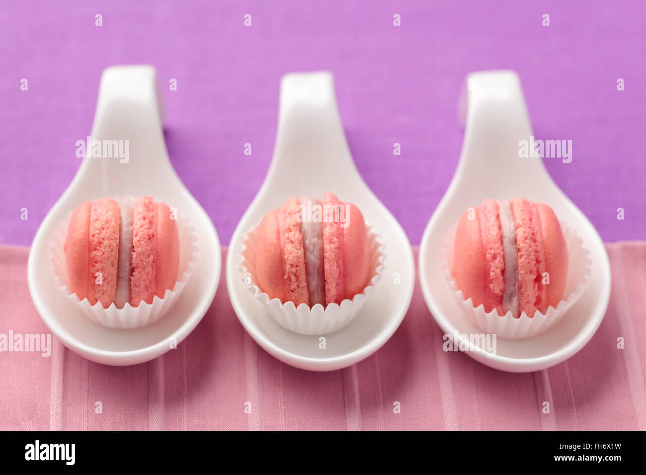 Pink macarons in a box Stock Photo - Alamy