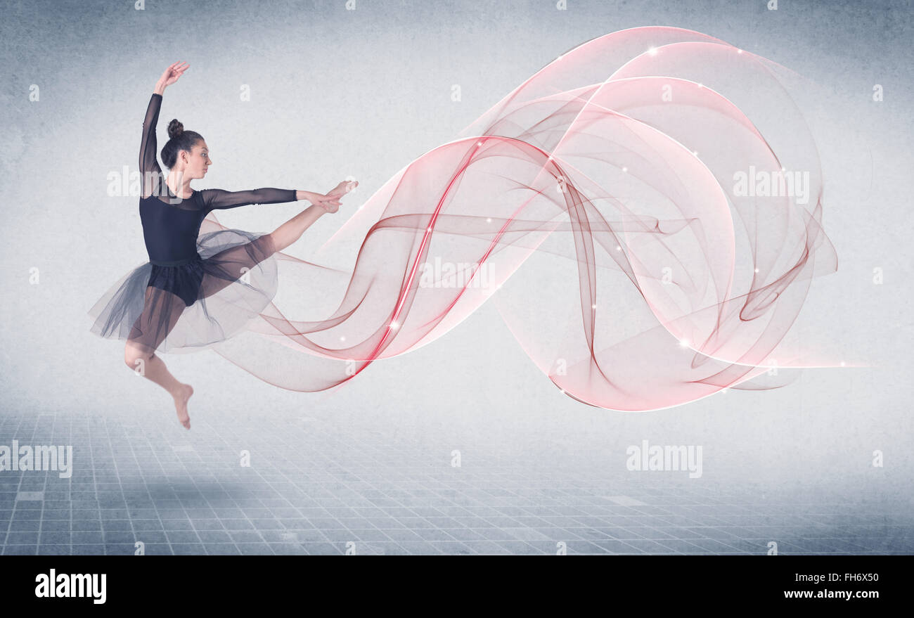 Dancing ballet performance artist with abstract swirl Stock Photo - Alamy