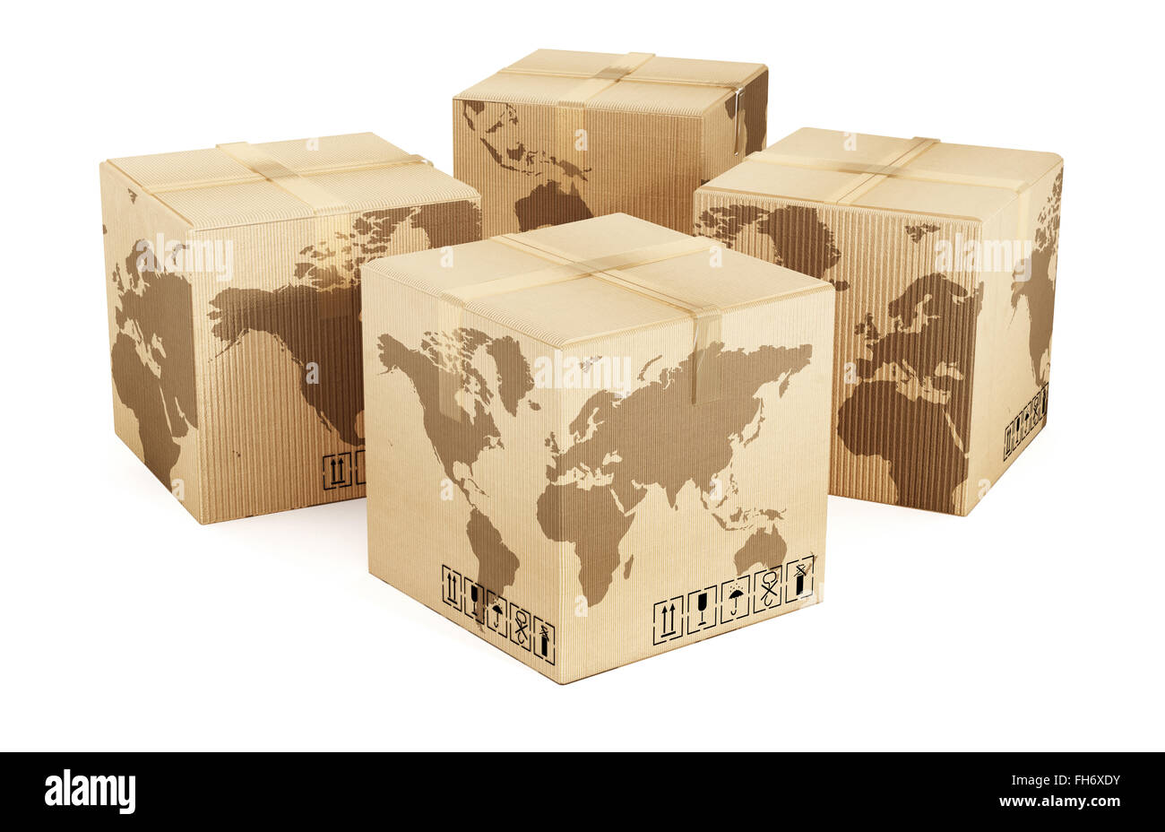 White worldwide shipping cardboard box hi-res stock photography and ...