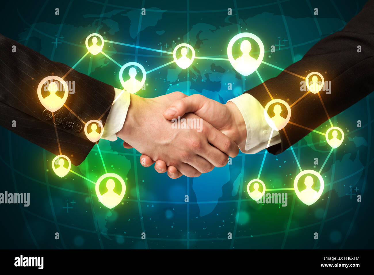 handshake, social netwok concept Stock Photo - Alamy