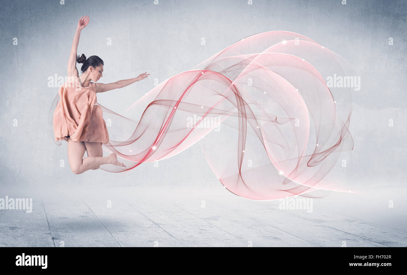 Dancing ballet performance artist with abstract swirl Stock Photo - Alamy