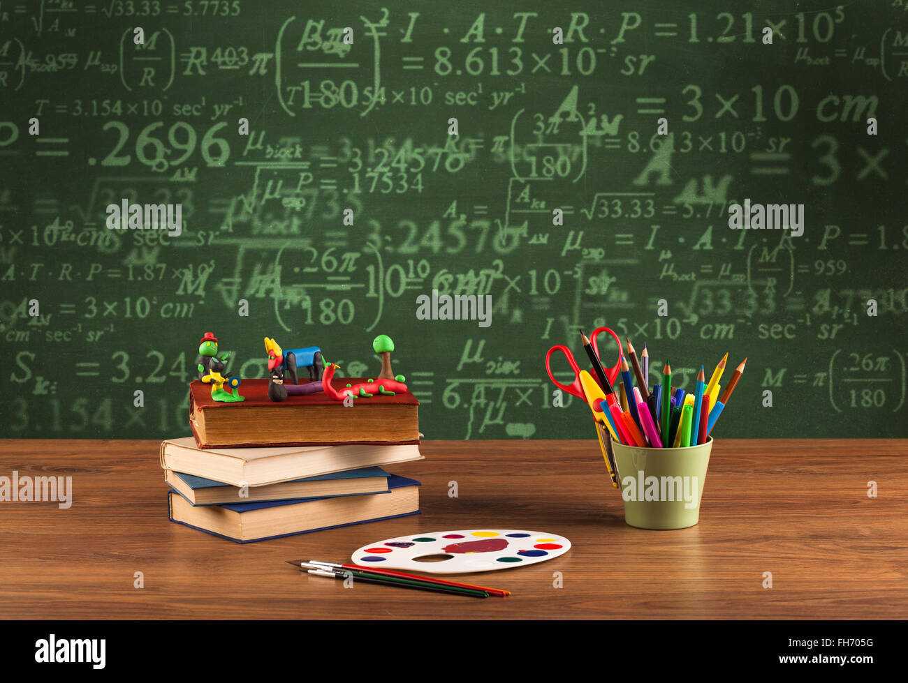 Back to school blackboard with numbers Stock Photo - Alamy