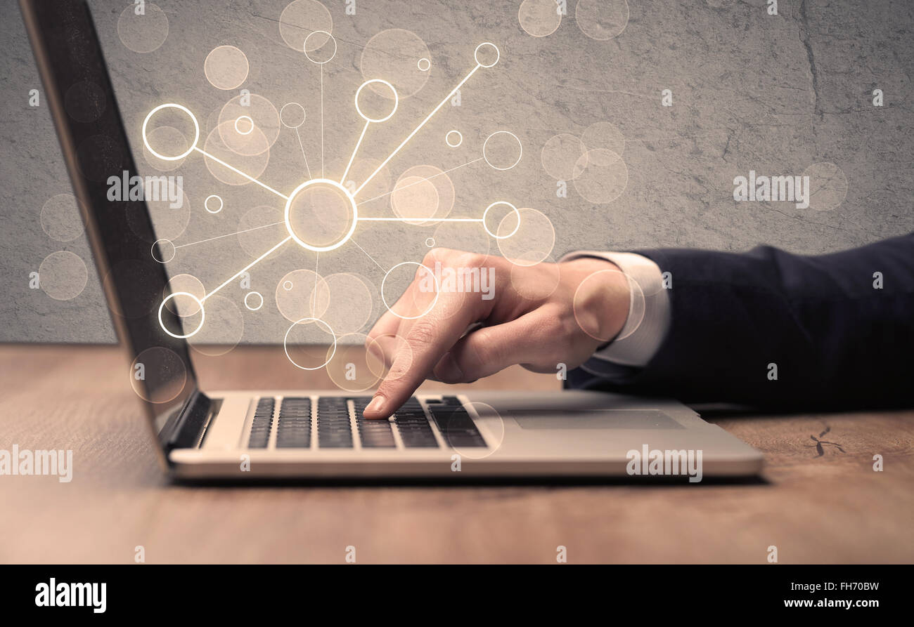 Science worker typing on laptop computer Stock Photo - Alamy