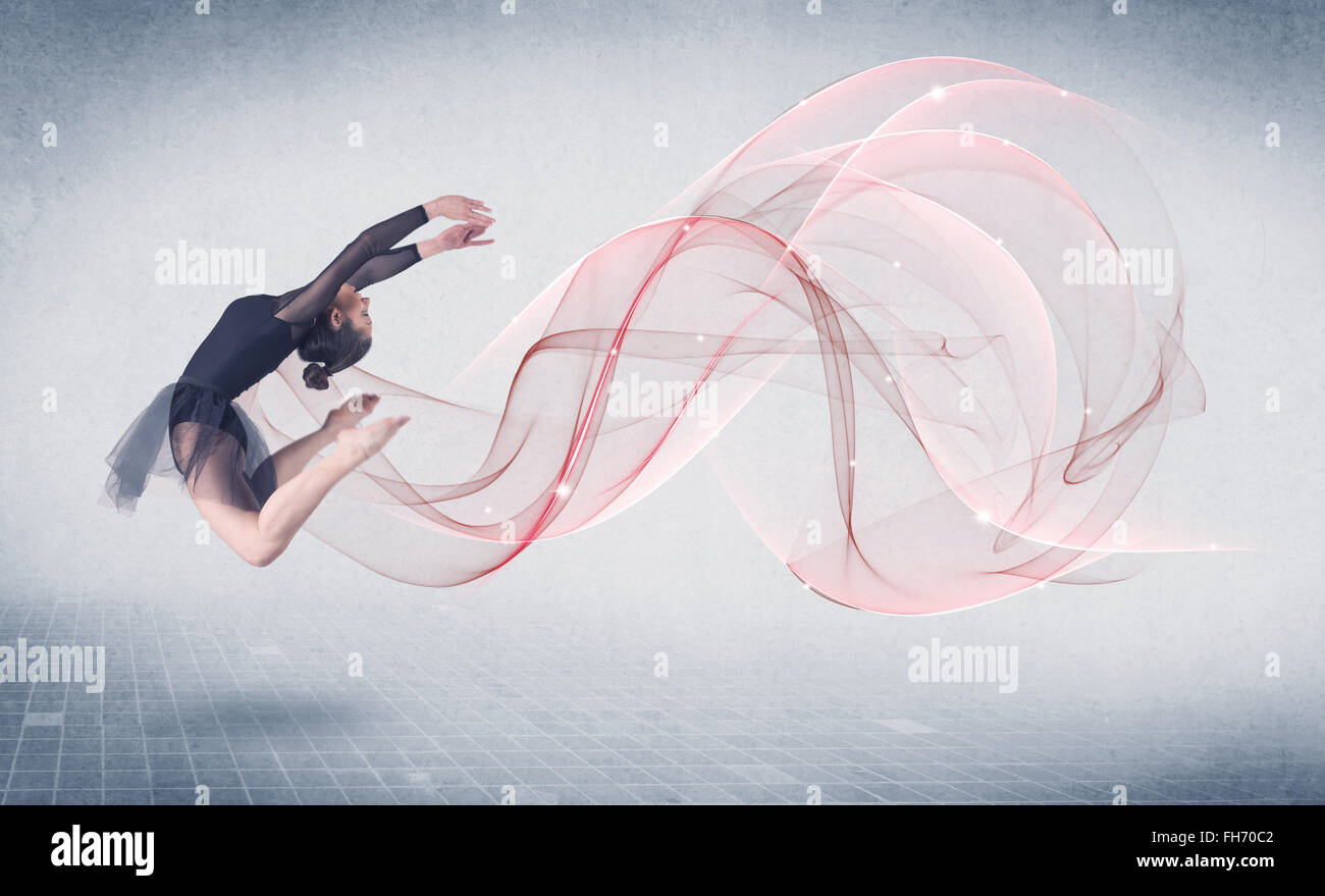 Dancing ballet performance artist with abstract swirl Stock Photo - Alamy