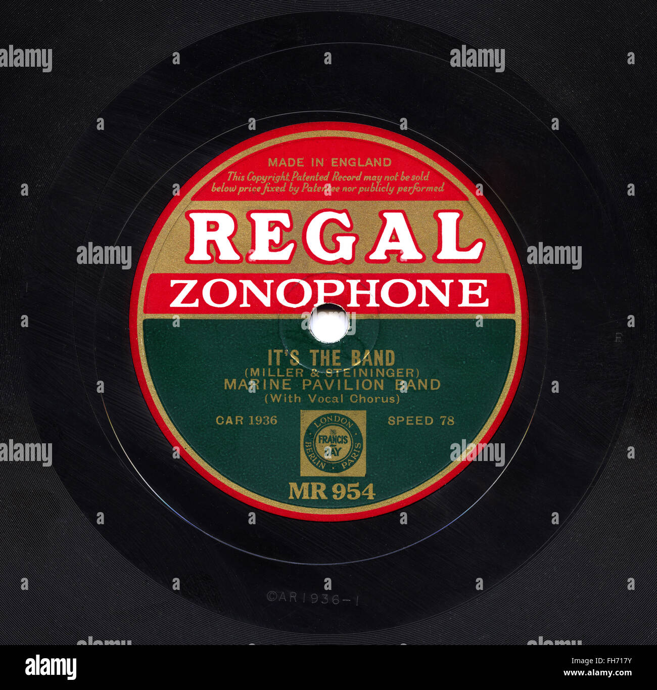 Marine Pavilion Band 78 rpm Regal Zonophone record label “It’s The Band ...