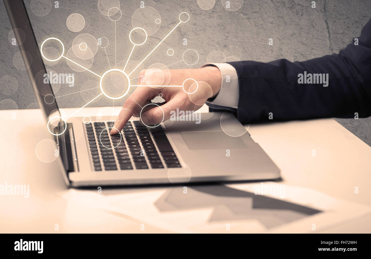 Science worker typing on laptop computer Stock Photo - Alamy