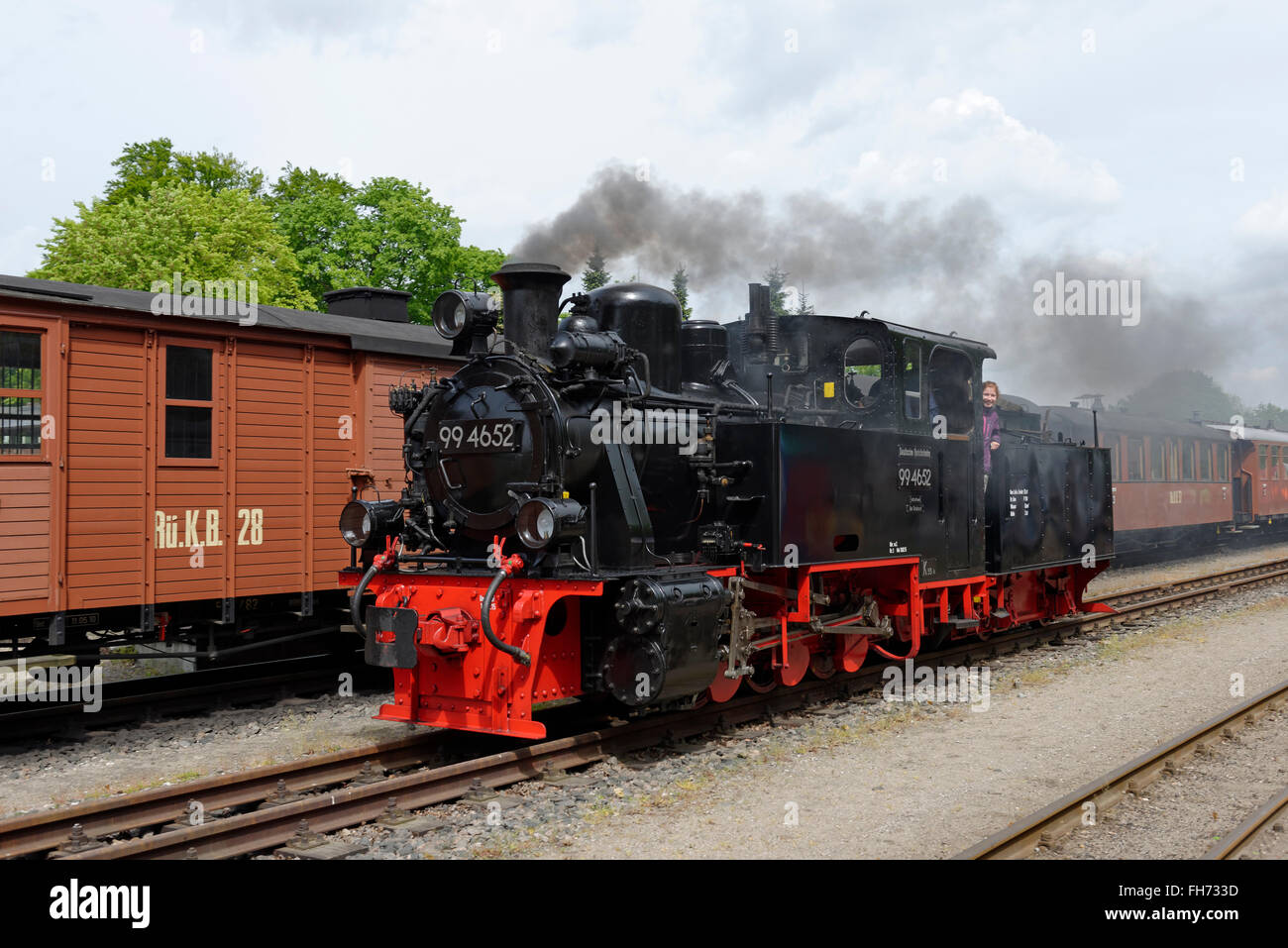 Steam locomotive, Rügensche Kleinbahn or Rasender Roland, narrow gauge ...