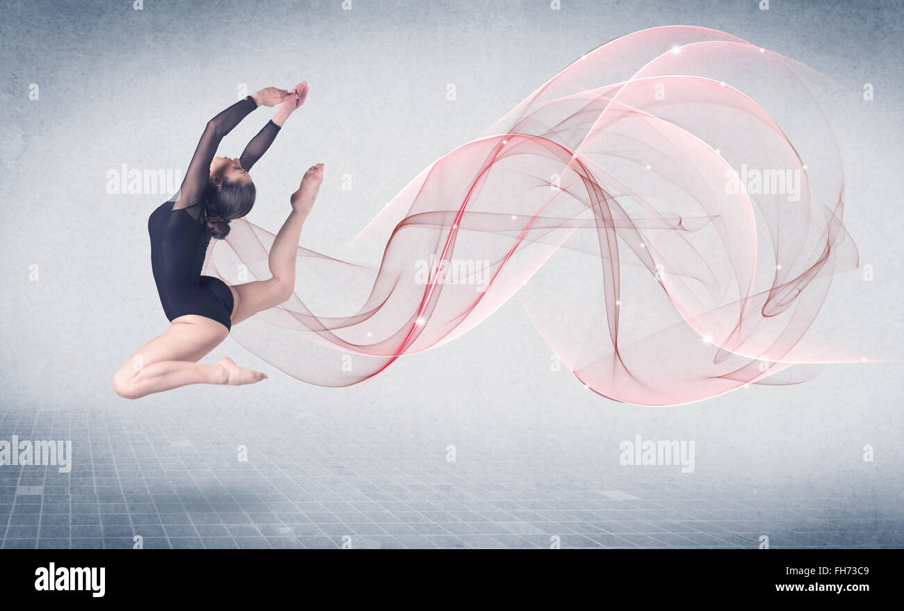 Dancing ballet performance artist with abstract swirl Stock Photo - Alamy