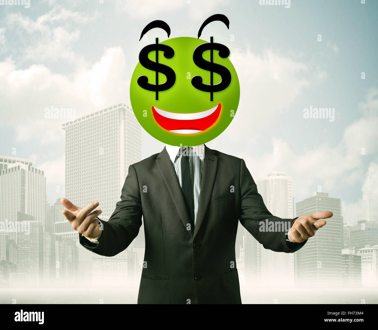 man with dollar sign smiley face Stock Photo - Alamy