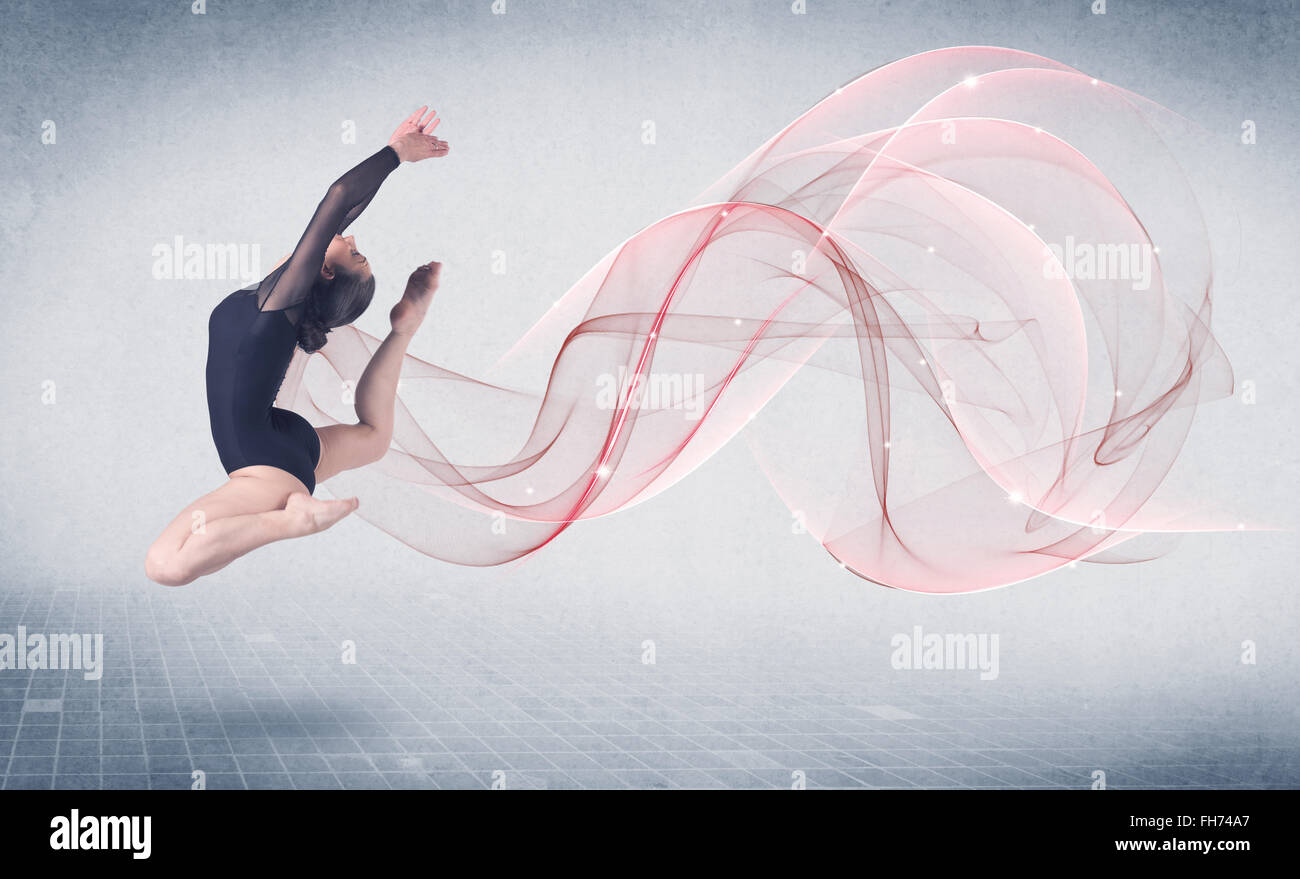 Dancing ballet performance artist with abstract swirl Stock Photo - Alamy