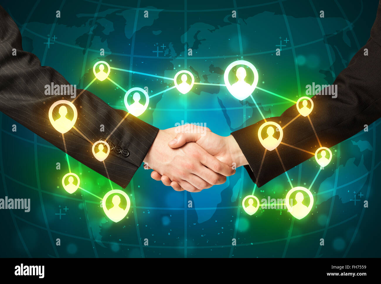 handshake, social netwok concept Stock Photo - Alamy