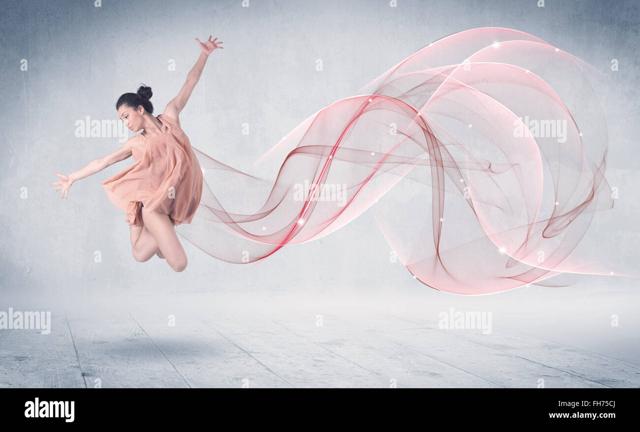 Dancing ballet performance artist with abstract swirl Stock Photo - Alamy