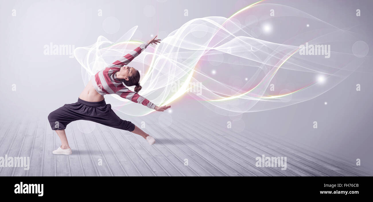Urban breakdancer dancing with white lines Stock Photo - Alamy