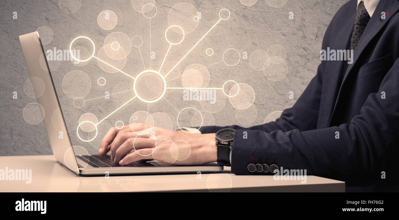 Science worker typing on laptop computer Stock Photo - Alamy