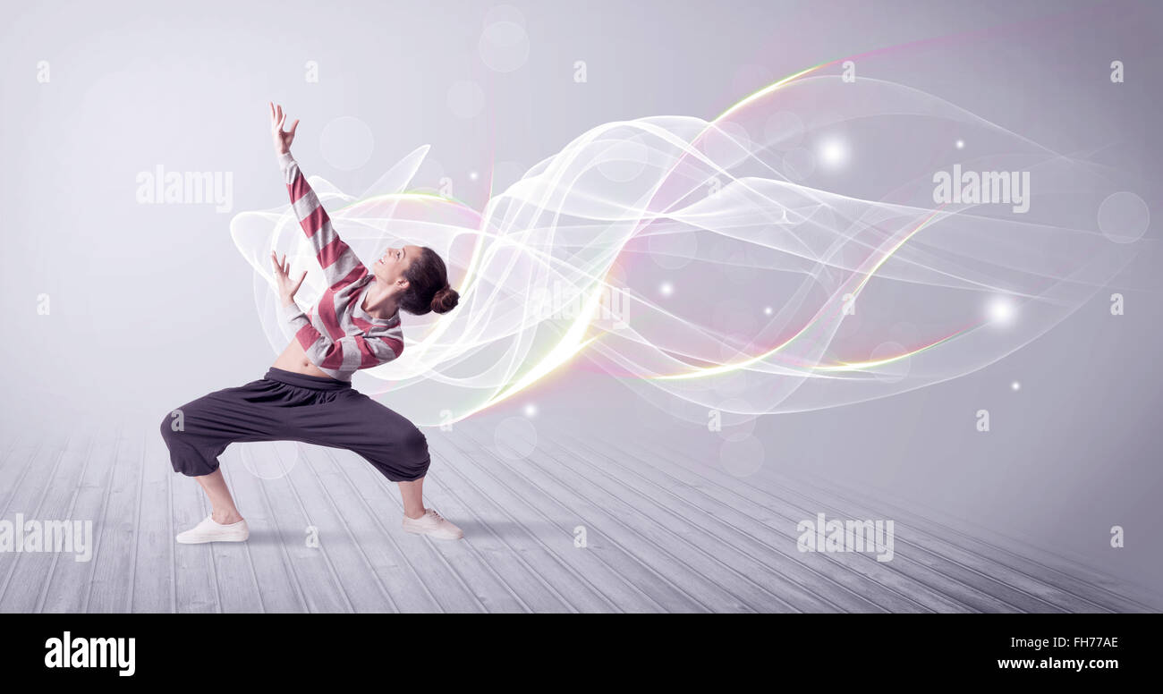 Urban breakdancer dancing with white lines Stock Photo - Alamy