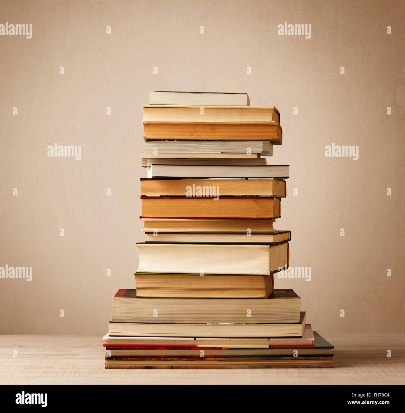 A stack of books with vintage background Stock Photo - Alamy
