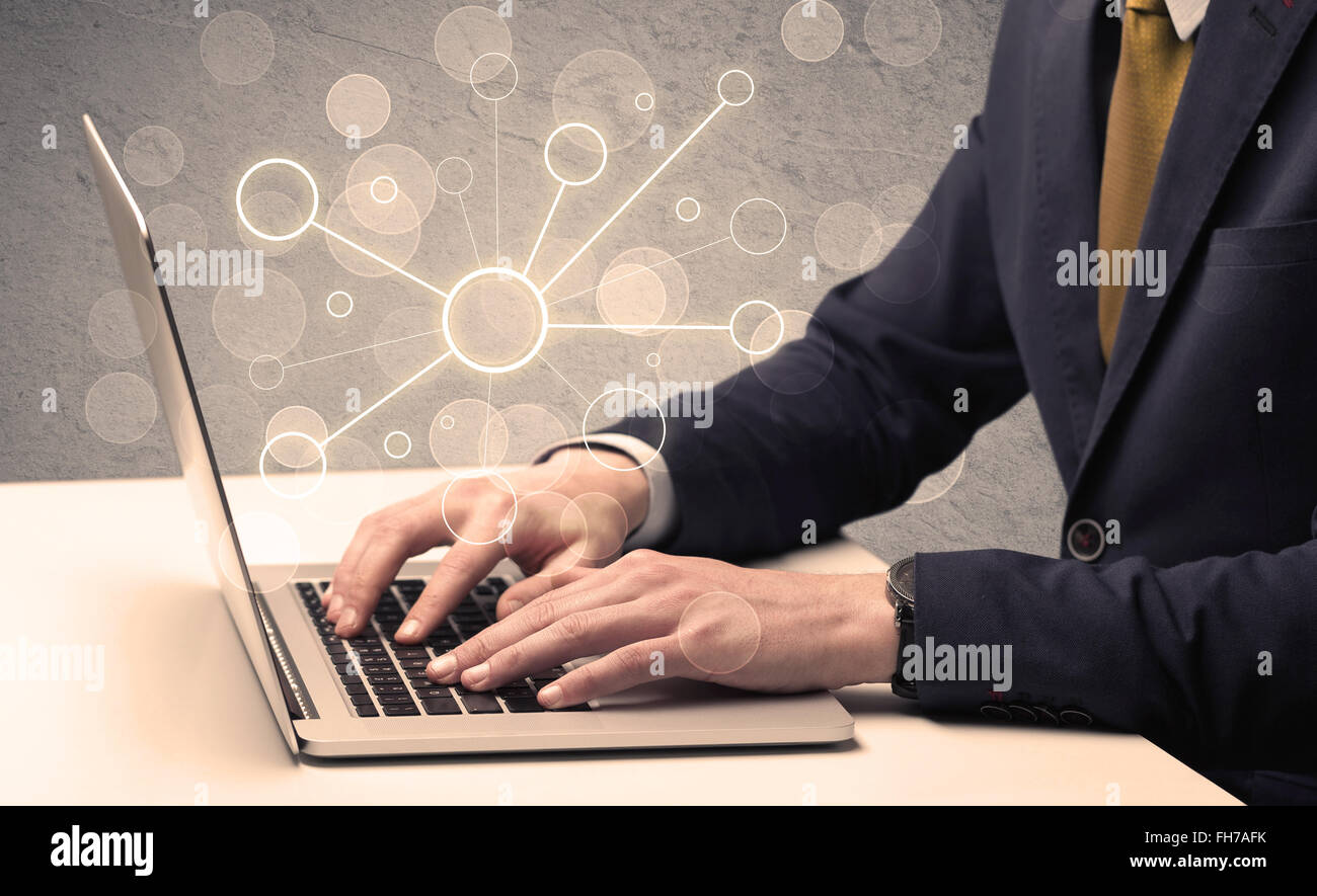 Science worker typing on laptop computer Stock Photo - Alamy