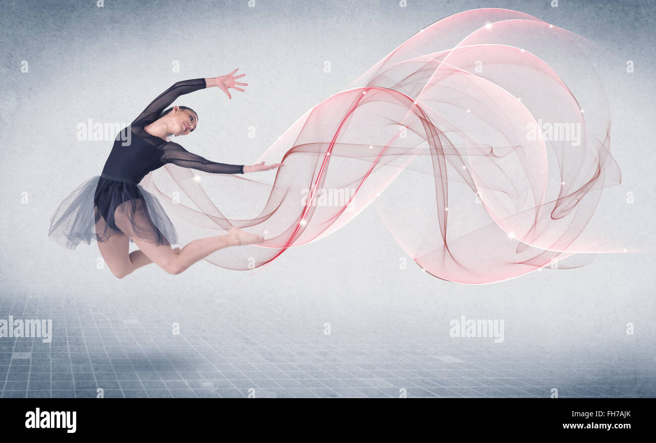 Dancing ballet performance artist with abstract swirl Stock Photo - Alamy