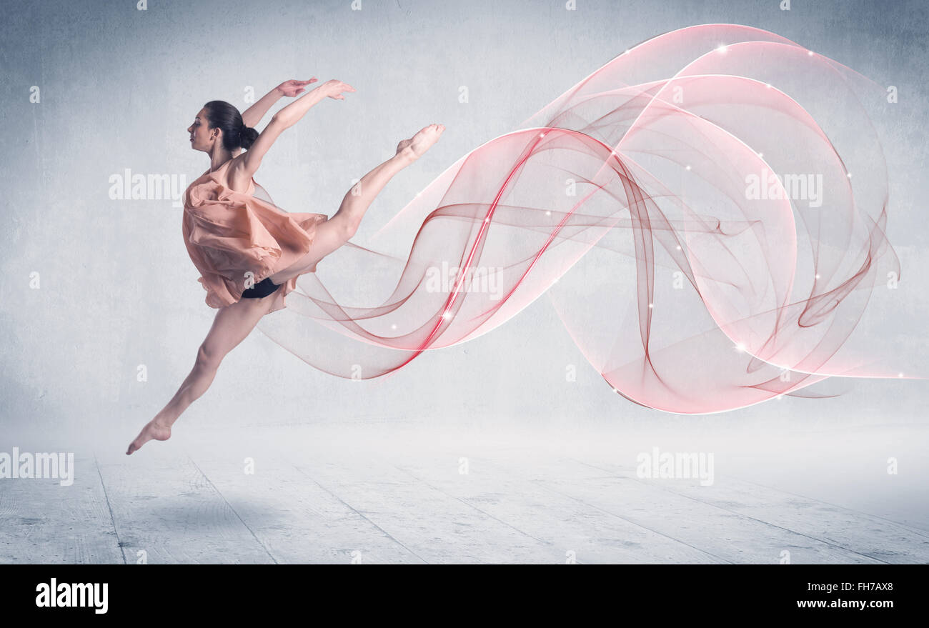 Dancing ballet performance artist with abstract swirl Stock Photo - Alamy