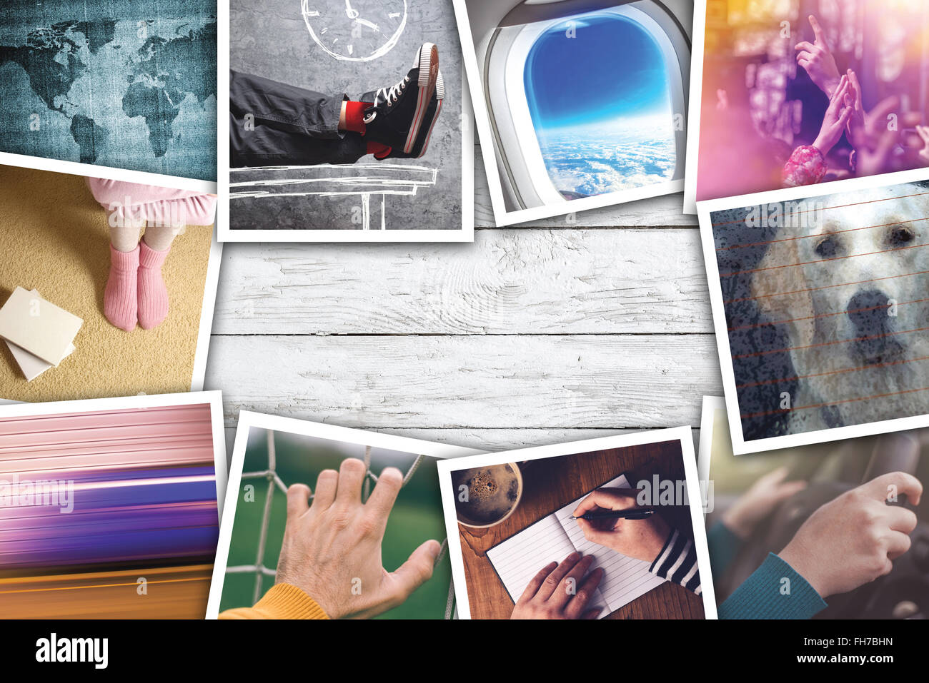 Urban youth lifestyle photo collage, various young adult way of life ...