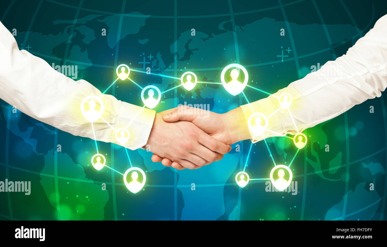 handshake, social netwok concept Stock Photo - Alamy