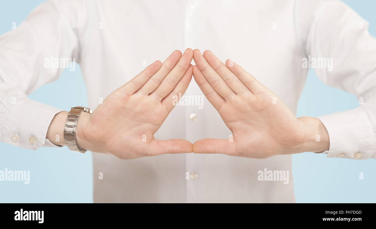 Hands creating form Stock Photo - Alamy