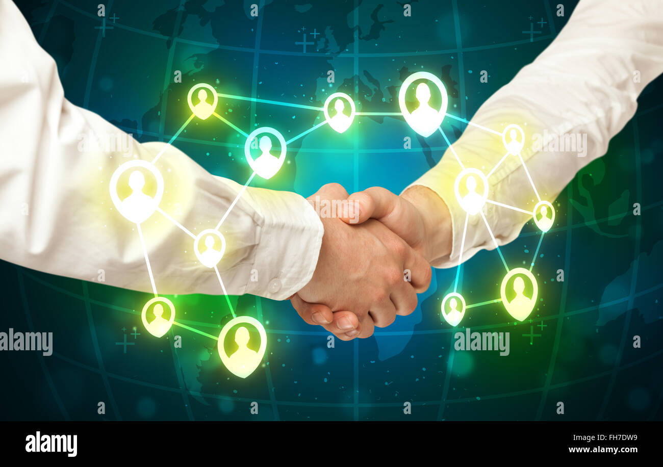 handshake, social netwok concept Stock Photo - Alamy