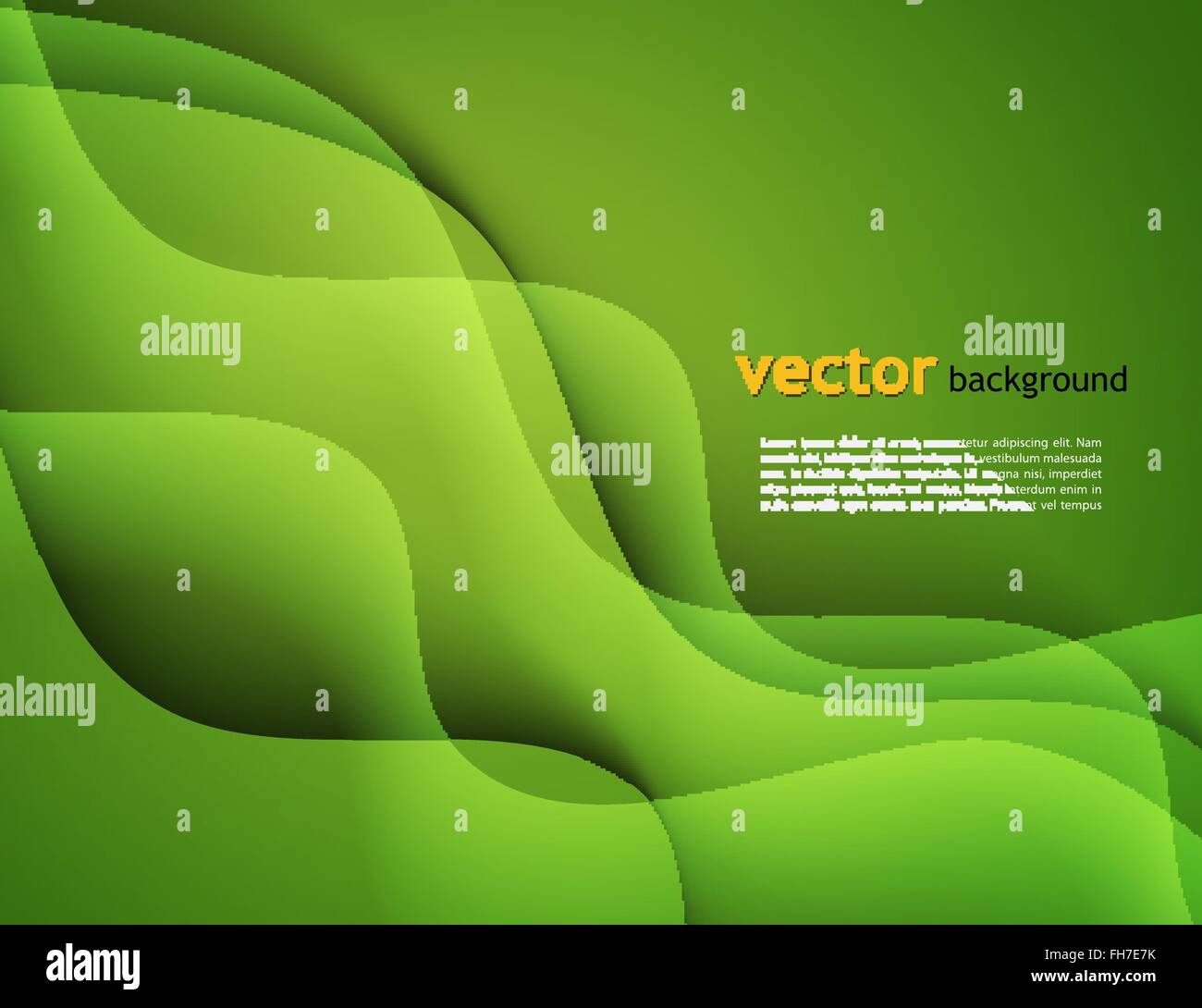 Abstract vector template design with colorful green waves backgrounds ...