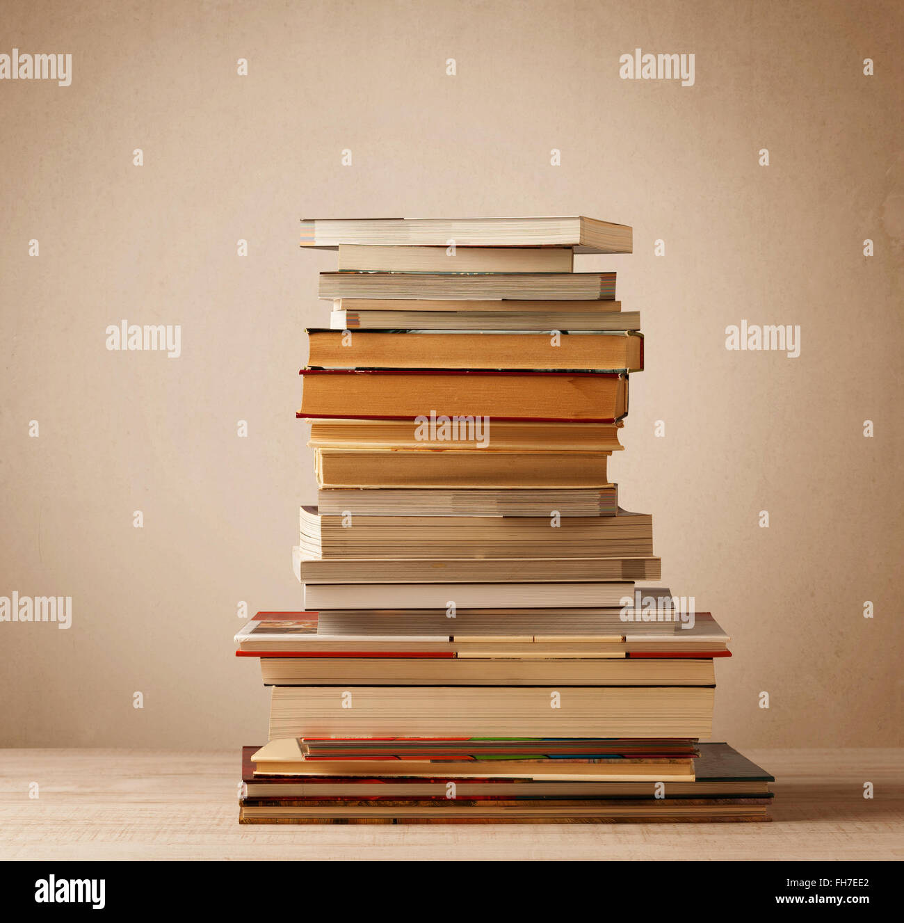 A stack of books with vintage background Stock Photo - Alamy