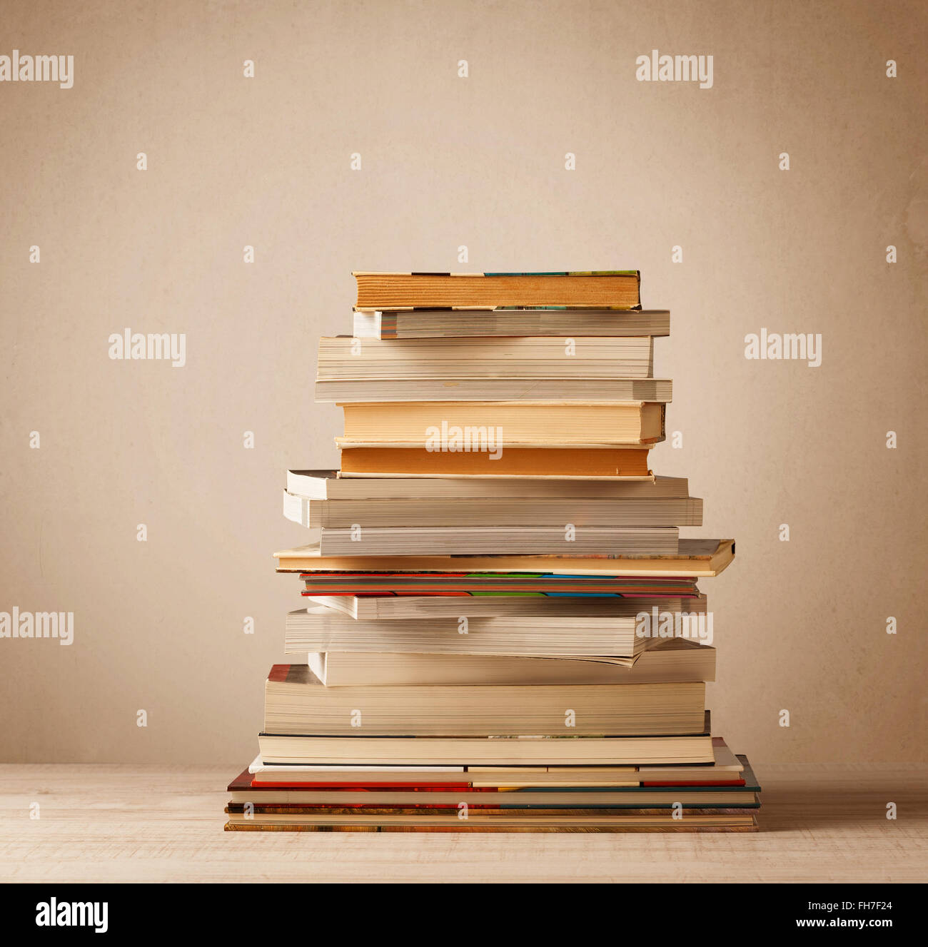A stack of books with vintage background Stock Photo - Alamy