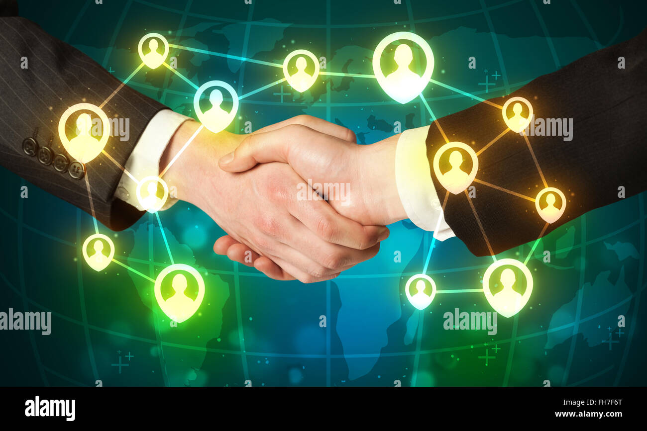 handshake, social netwok concept Stock Photo - Alamy