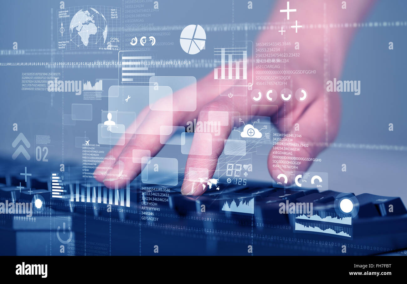 Keyboard technology button pressed hand hi-res stock photography and ...